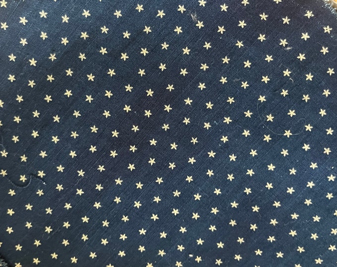 Back in Time Textiles! Antique 1890 Centennial Star Indigo Blue Calico ...