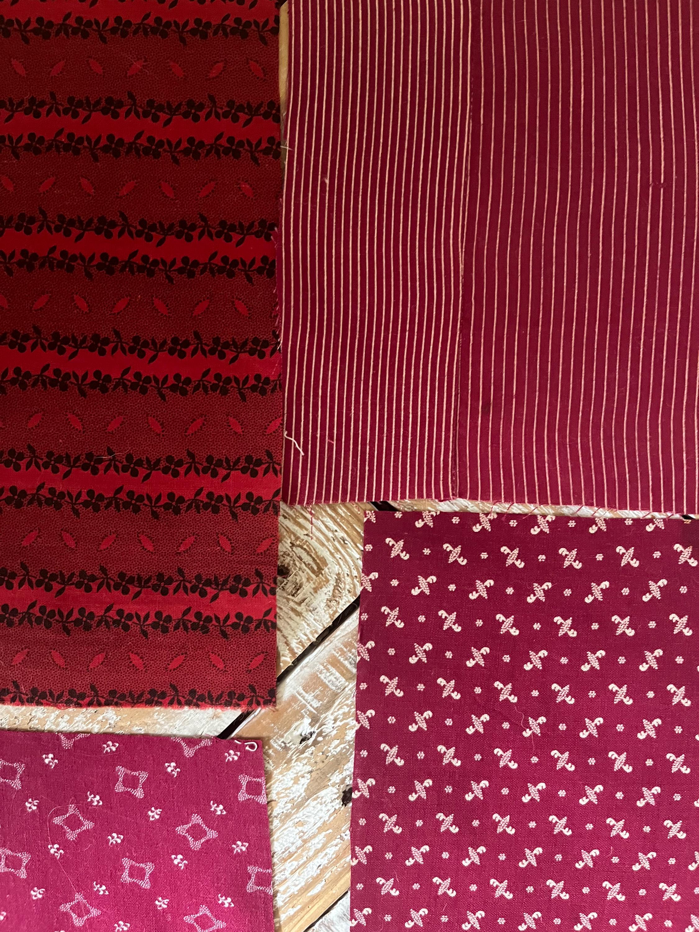 Back in Time Textiles! Antique 1860-1910 Early Mix of Blue, Claret and ...
