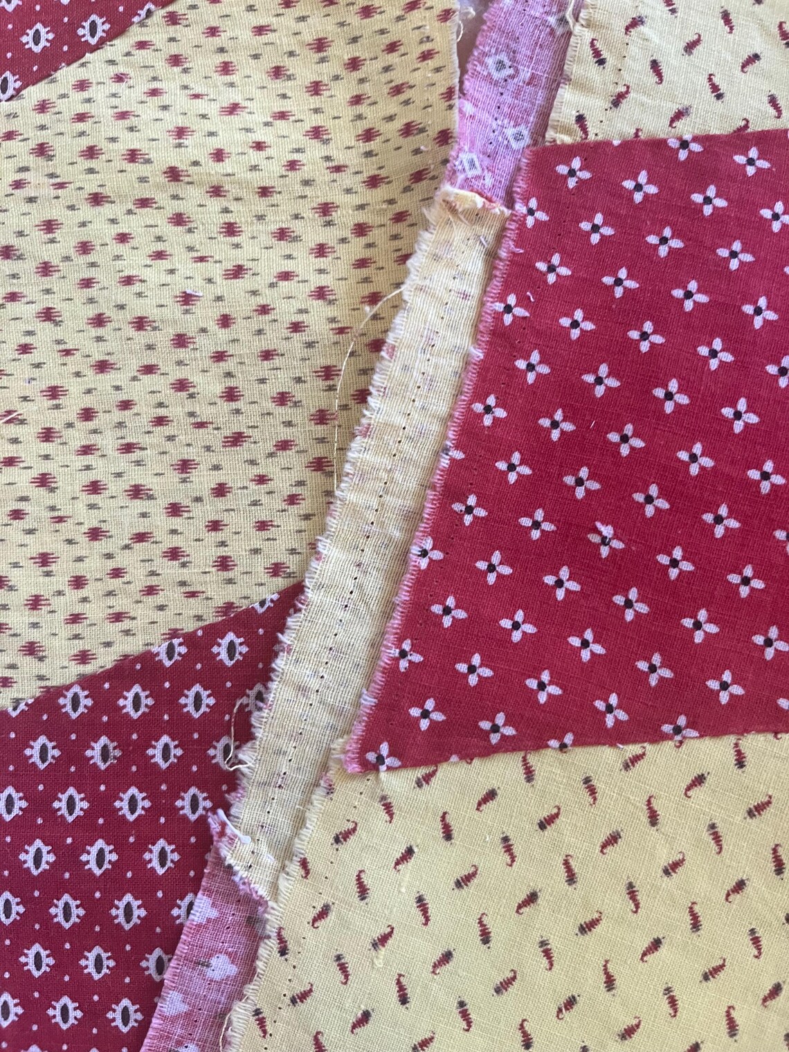 Back in Time Textiles! Antique Quilt Pieces Stitched by Hand, Great for ...