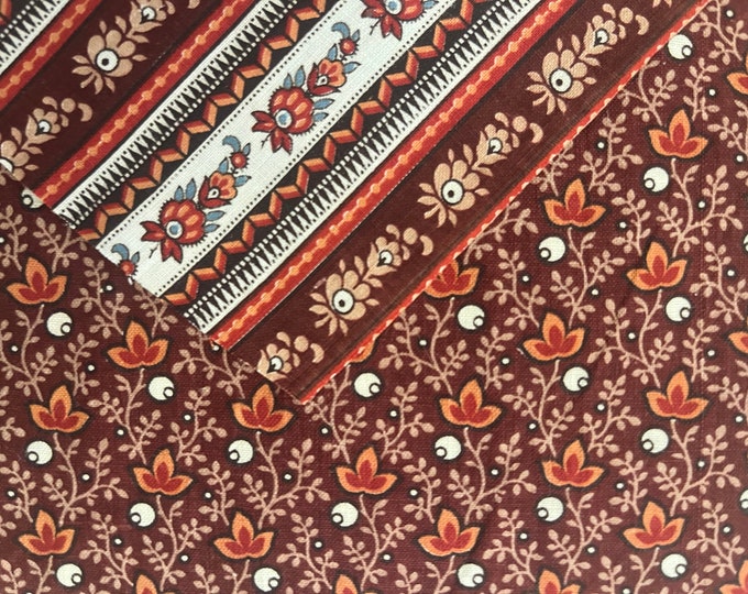 Back in Time Textiles~ Antique 1860-70 Copper Toned Madder Calico ...