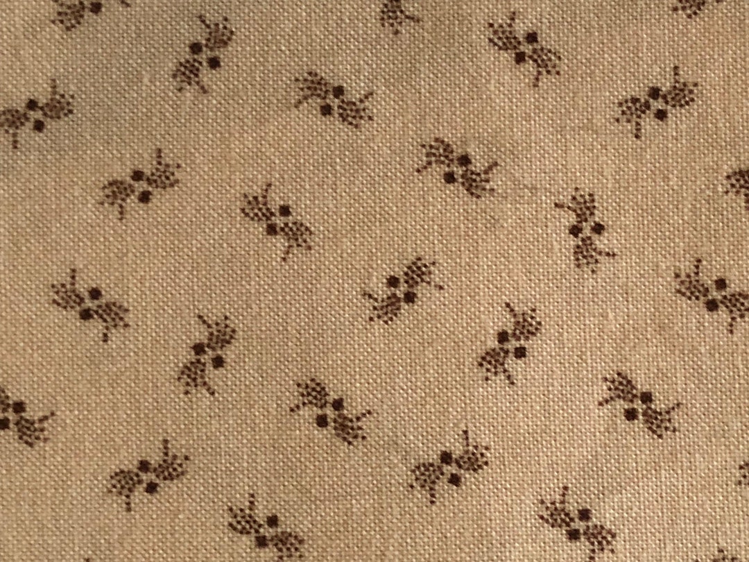 Back in Time Textiles! Antique 1860-80 Wheat Calico Fabric Great for ...