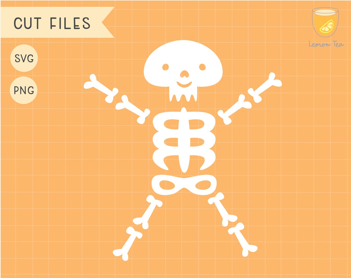 Cute Skeleton SVG, Skeleton Clipart, PNG, Vector, Commercial Use ...