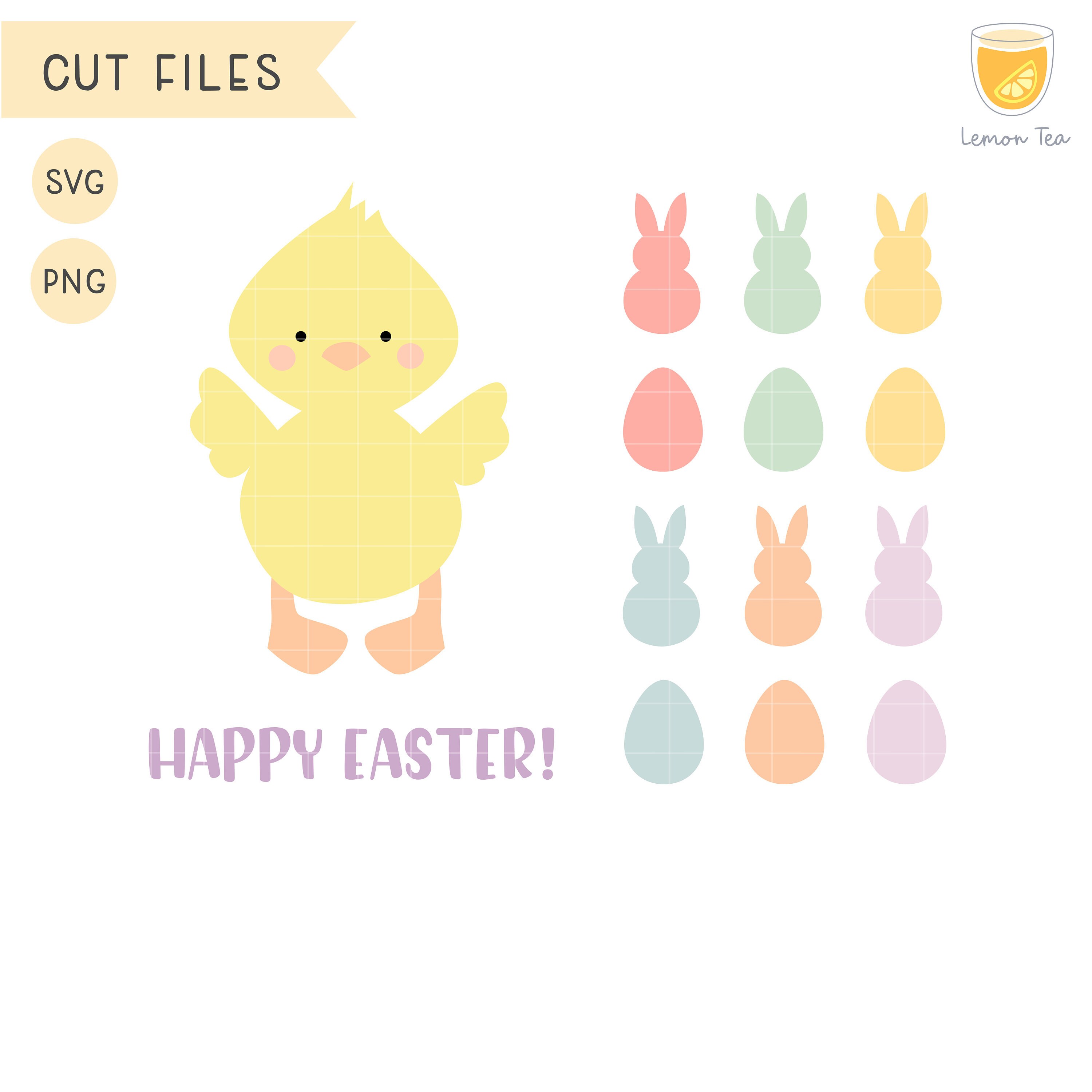 Easter SVG, Bunny svg, Chick svg, Peeps Clipart, PNG, Vector, Uso ...