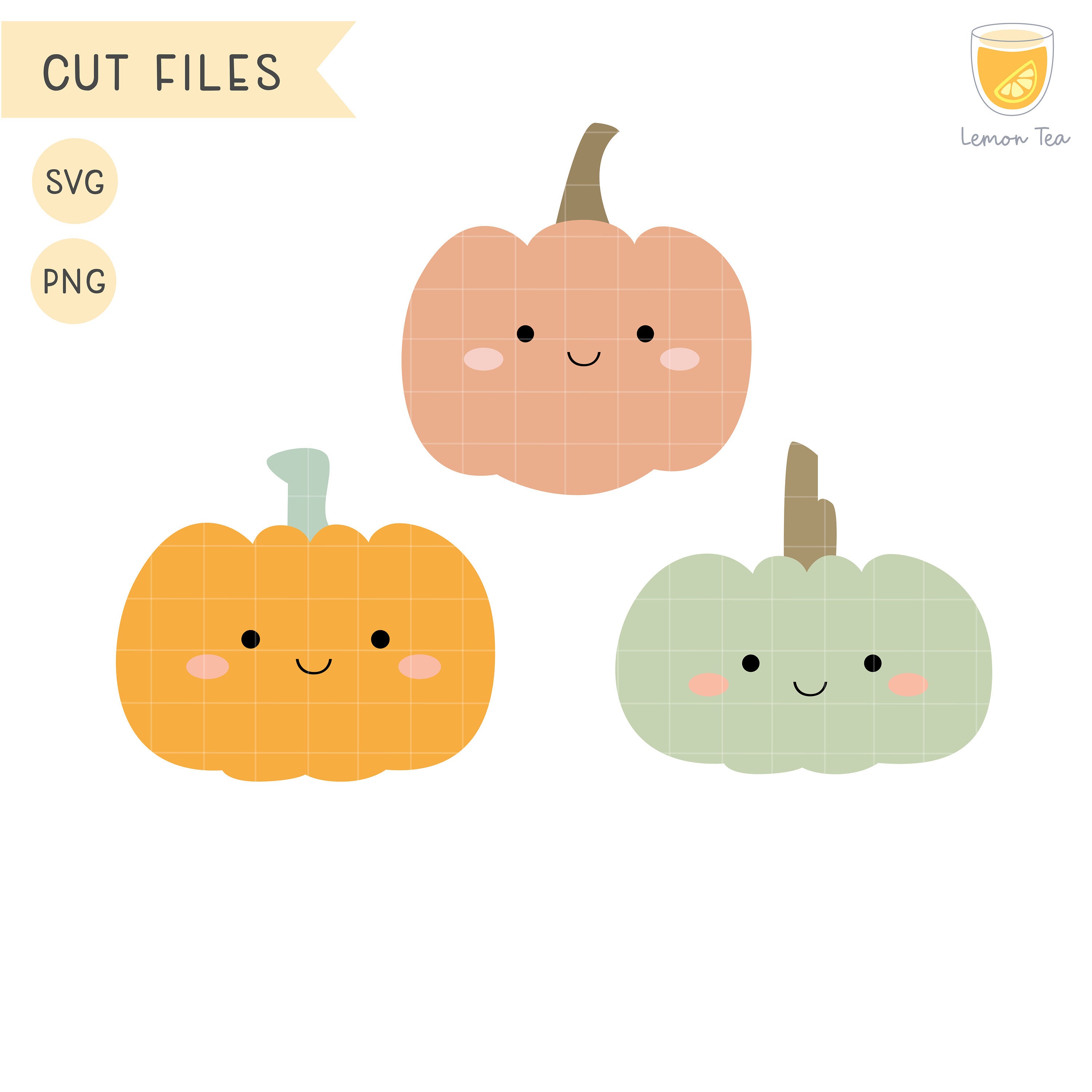 Cute Pumpkin SVG, Pumpkin Clipart, Pumpkin PNG, Vector, Commercial Use ...