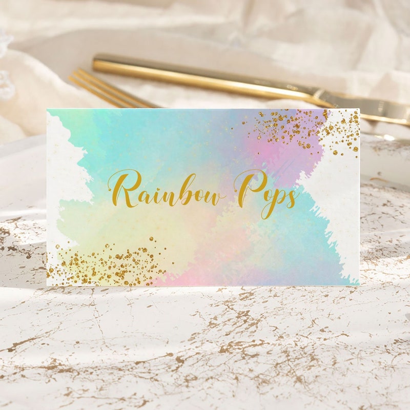 Watercolor Name Card - Etsy