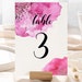 EDITABLE Hot Pink and Black Glitter Flower Wedding Table Numbers ...