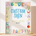 Editable Alphabet Custom Sign Alphabet Birthday Table Sign Instant ...