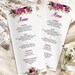 Editable Fuchsia Flowers Wedding Menu Card Template Instant Download ...