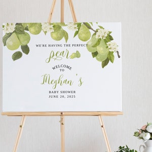 Editable Pear Baby Shower Welcome Sign Perfect Pear Welcome - Etsy