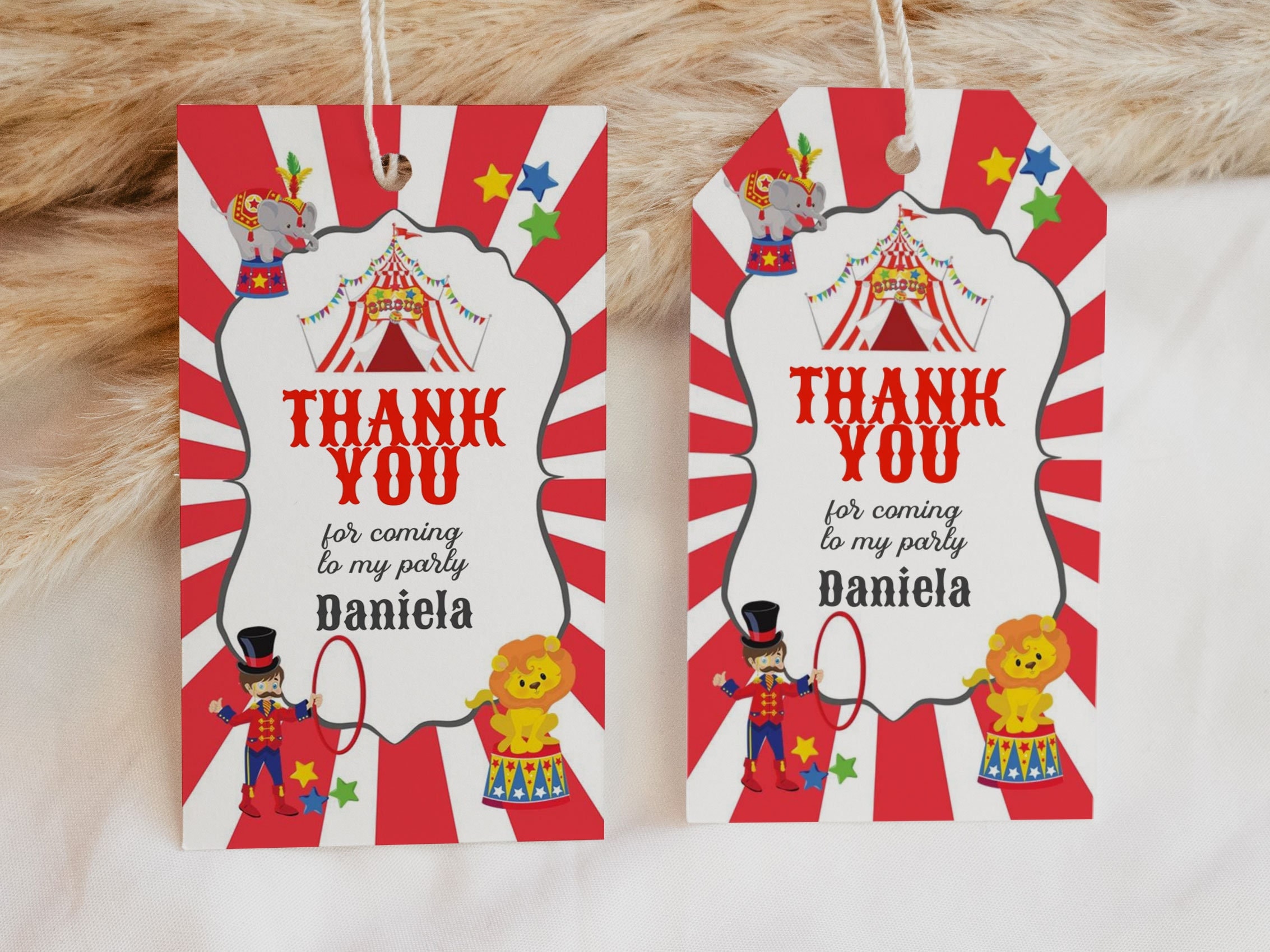 Editable Circus Favor Tag Carnival Gift Tag Circus Carnival Birthday ...