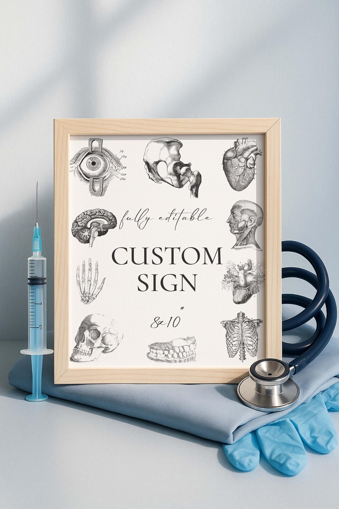 Medical Theme Table Sign: 5x7" & 8x10" Editable Event Template - 0011 ...