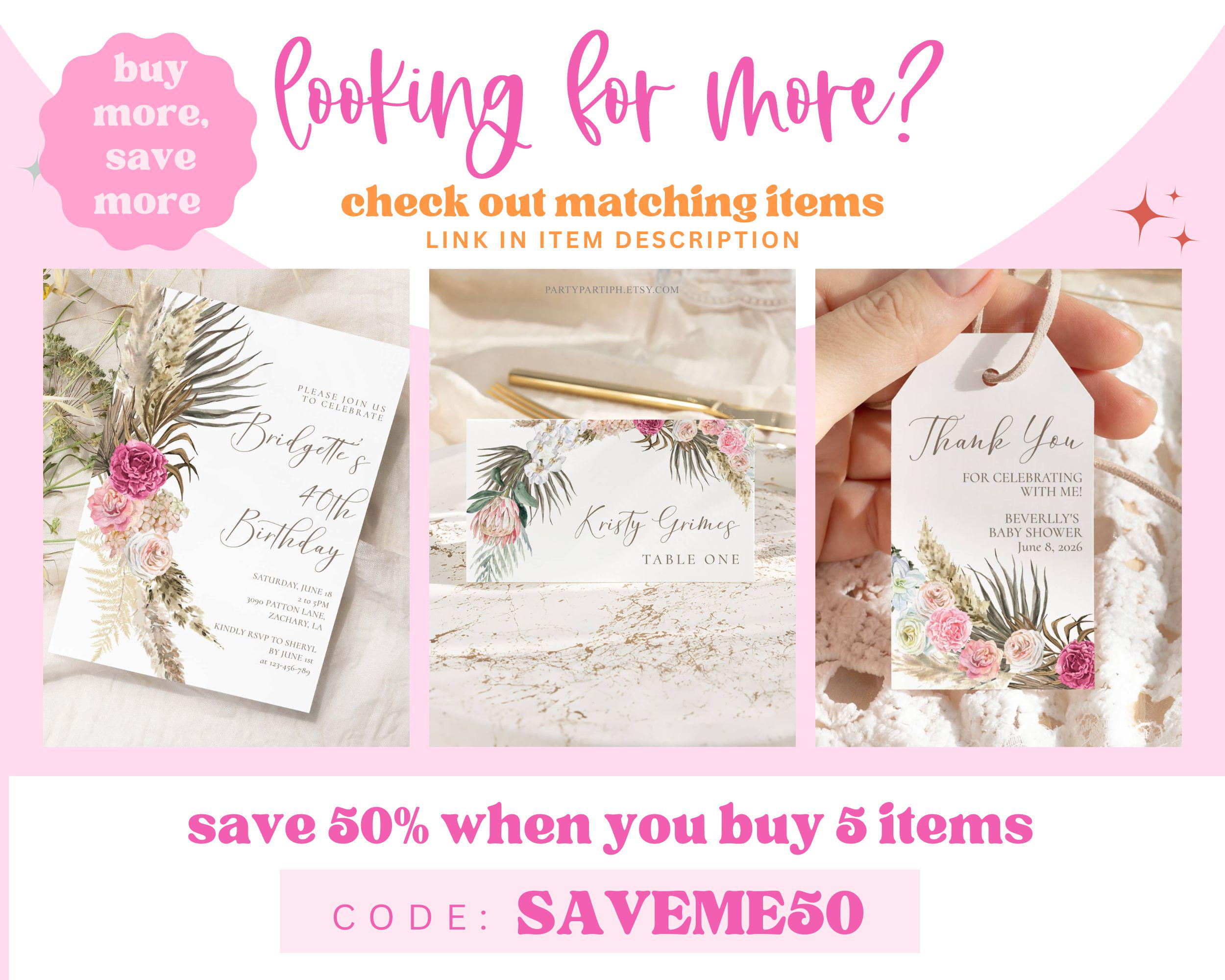 EDITABLE Boho Flowers Custom Template Sign Boho Garden Theme Birthday ...