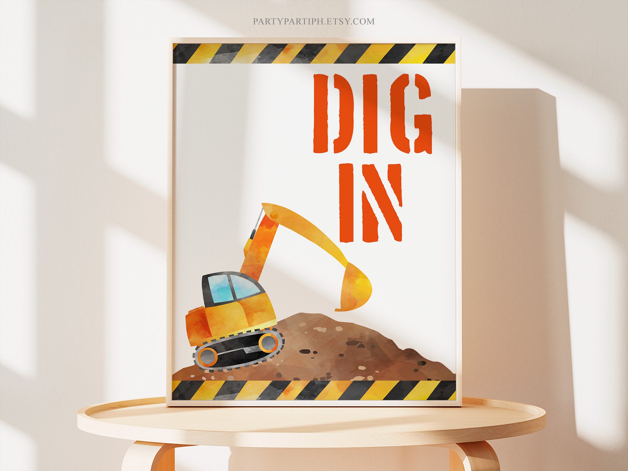 Editable Construction Party Signs Template Dump Gifts Here Dig in Party ...