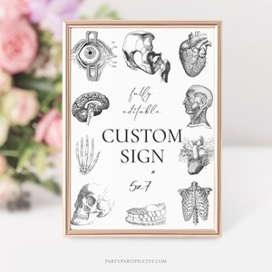 EDITABLE Medical Anatomy Custom Sign Template Medical Theme M.D. | PA ...