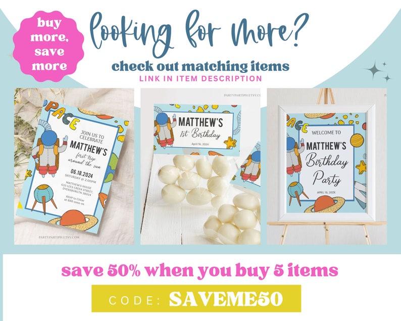 Editable Astronaut Space Custom Table Sign Template Outer Space Table ...