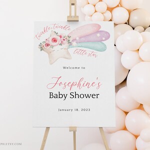 Editable Twinkle Twinkle Little Star Welcome Sign Template Cute Star ...