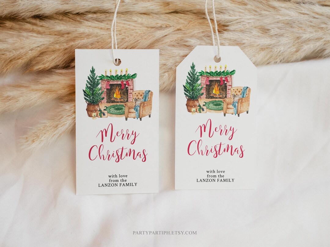 Editable Christmas Thank You Tags Holiday Gift Tags Merry Christmas ...