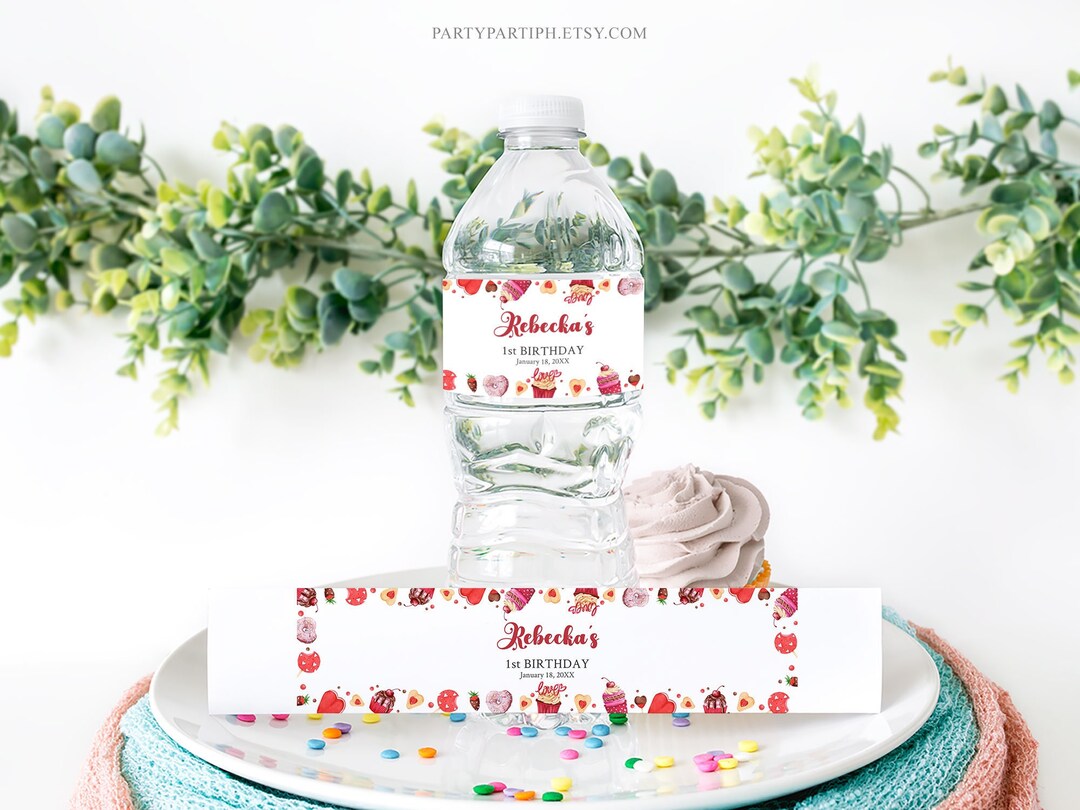 Editable Valentines Day Water Bottle Labels Template Instant Download ...