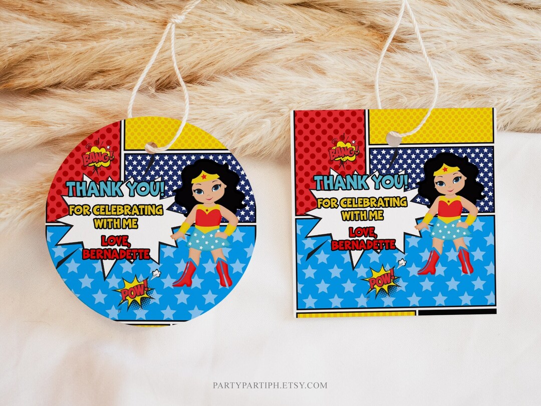 Editable Superhero Thank You Tags Template Instant Download Superhero ...