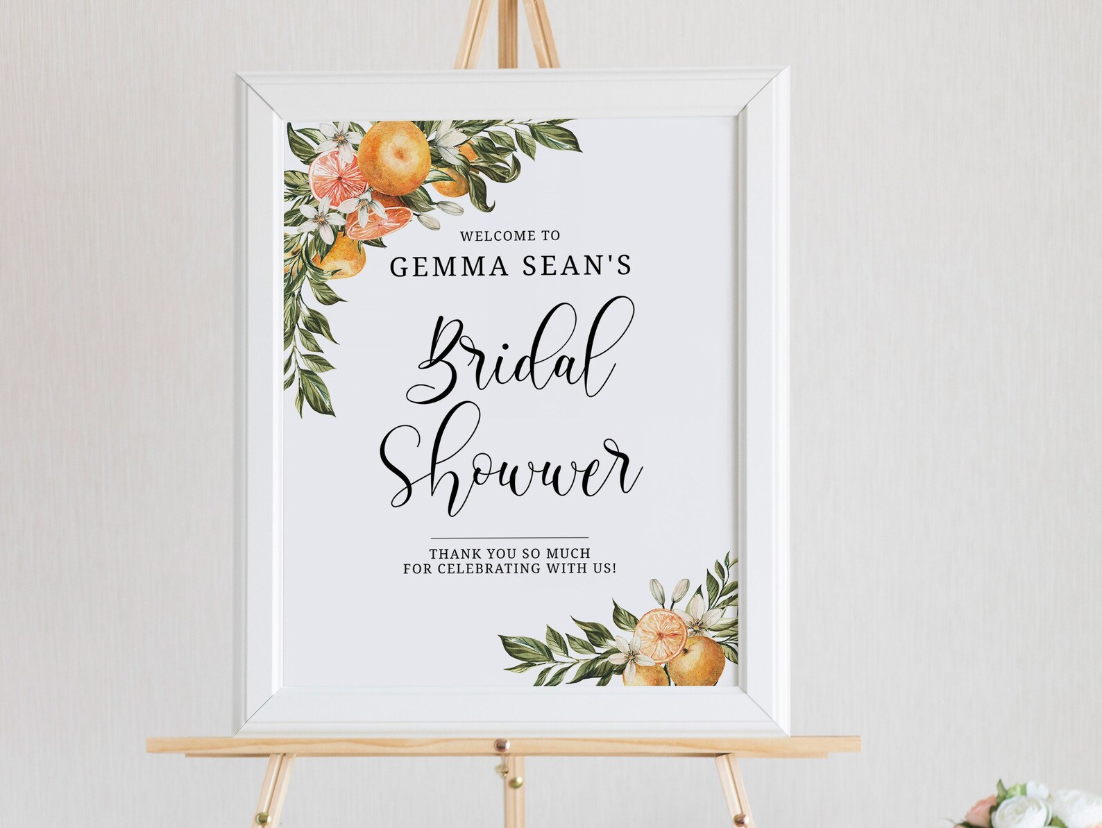 Editable Orange Welcome Sign Templates Citrus Bridal Shower - Etsy