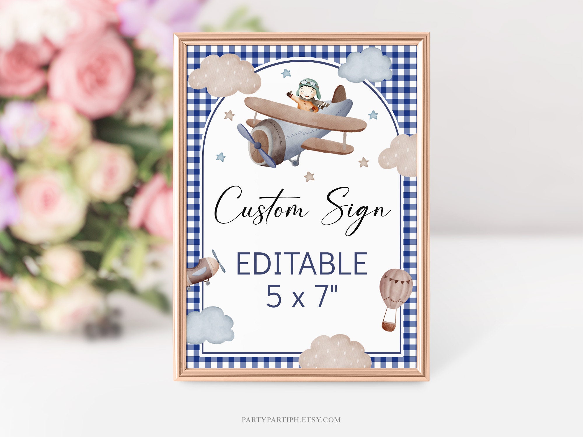Editable Airplane Birthday Party Custom Table Signs Template Instant ...
