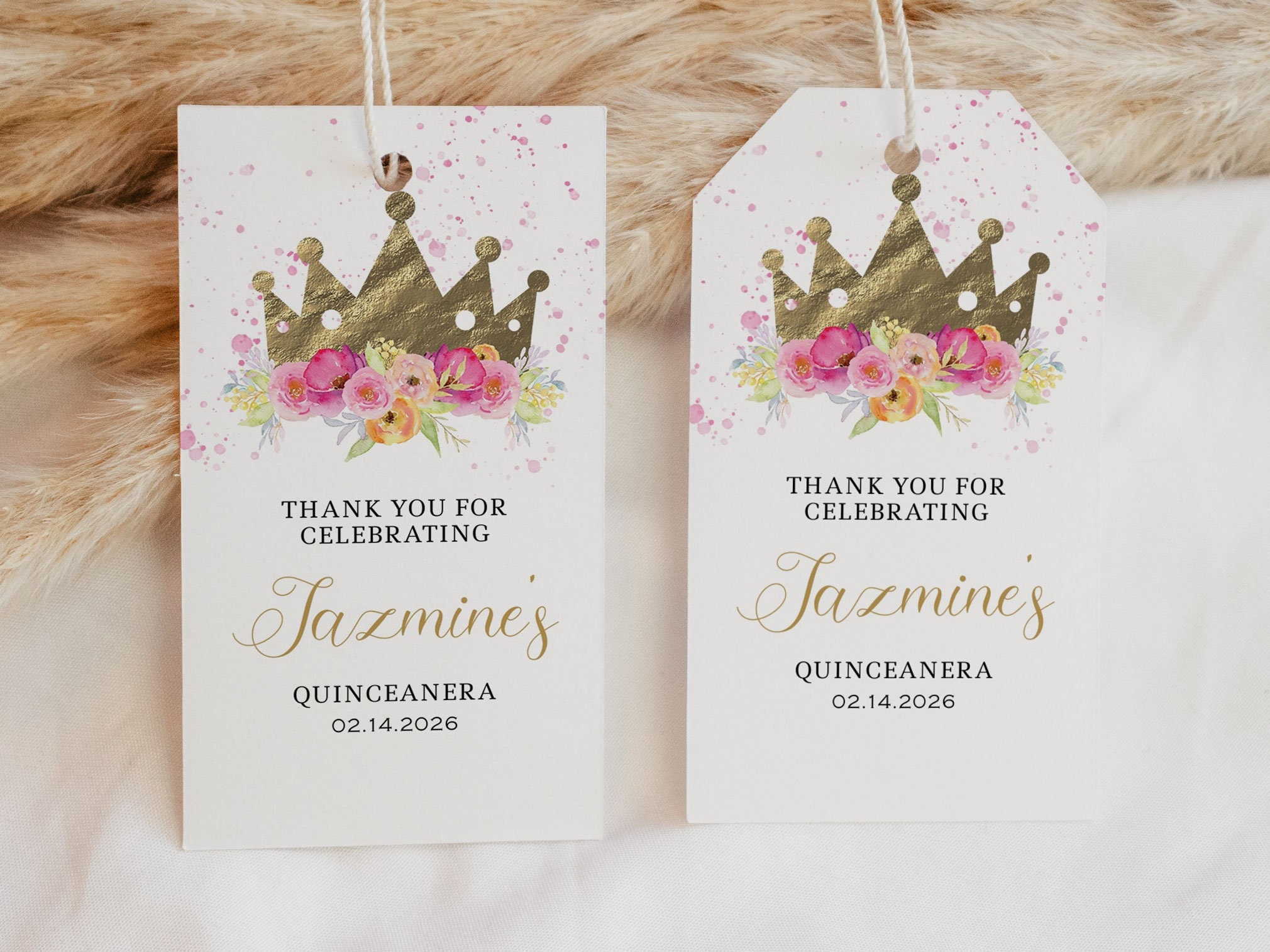 Editable Quinceanera Favor Tag Templett Template Mis Quince - Etsy