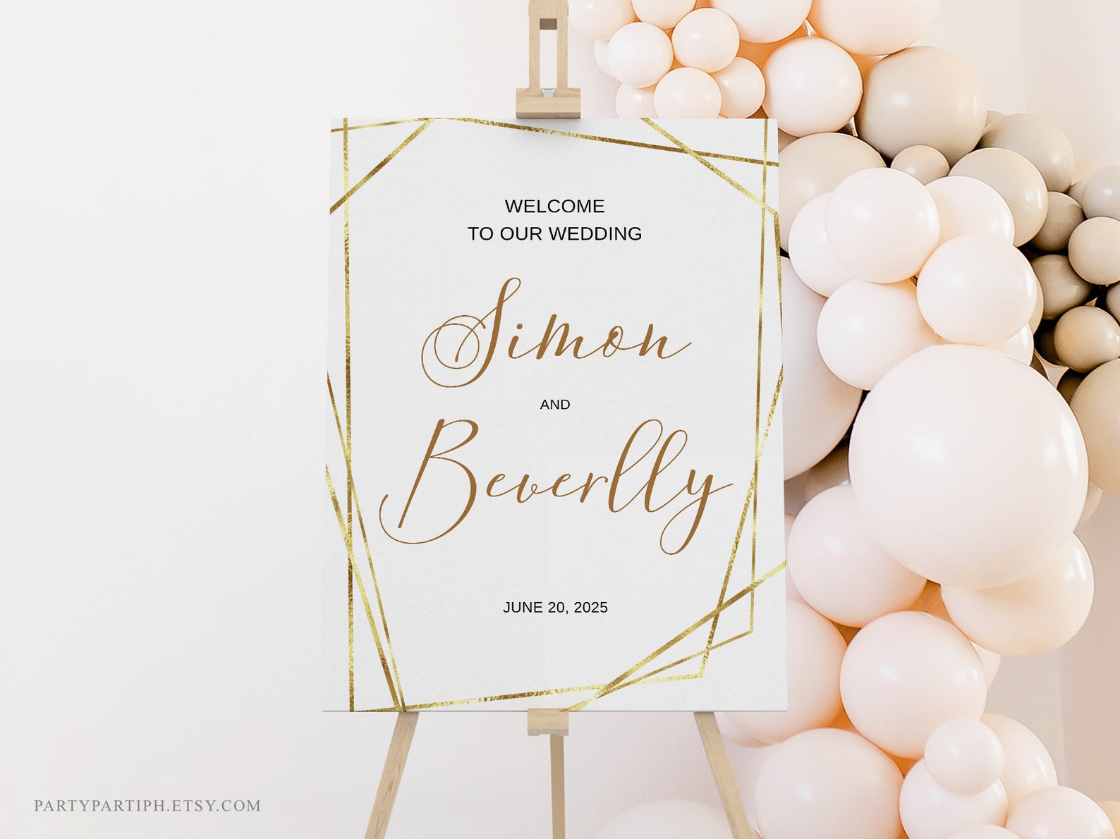 Editable Gold Wedding Welcome Sign Template Instant Download Simple ...