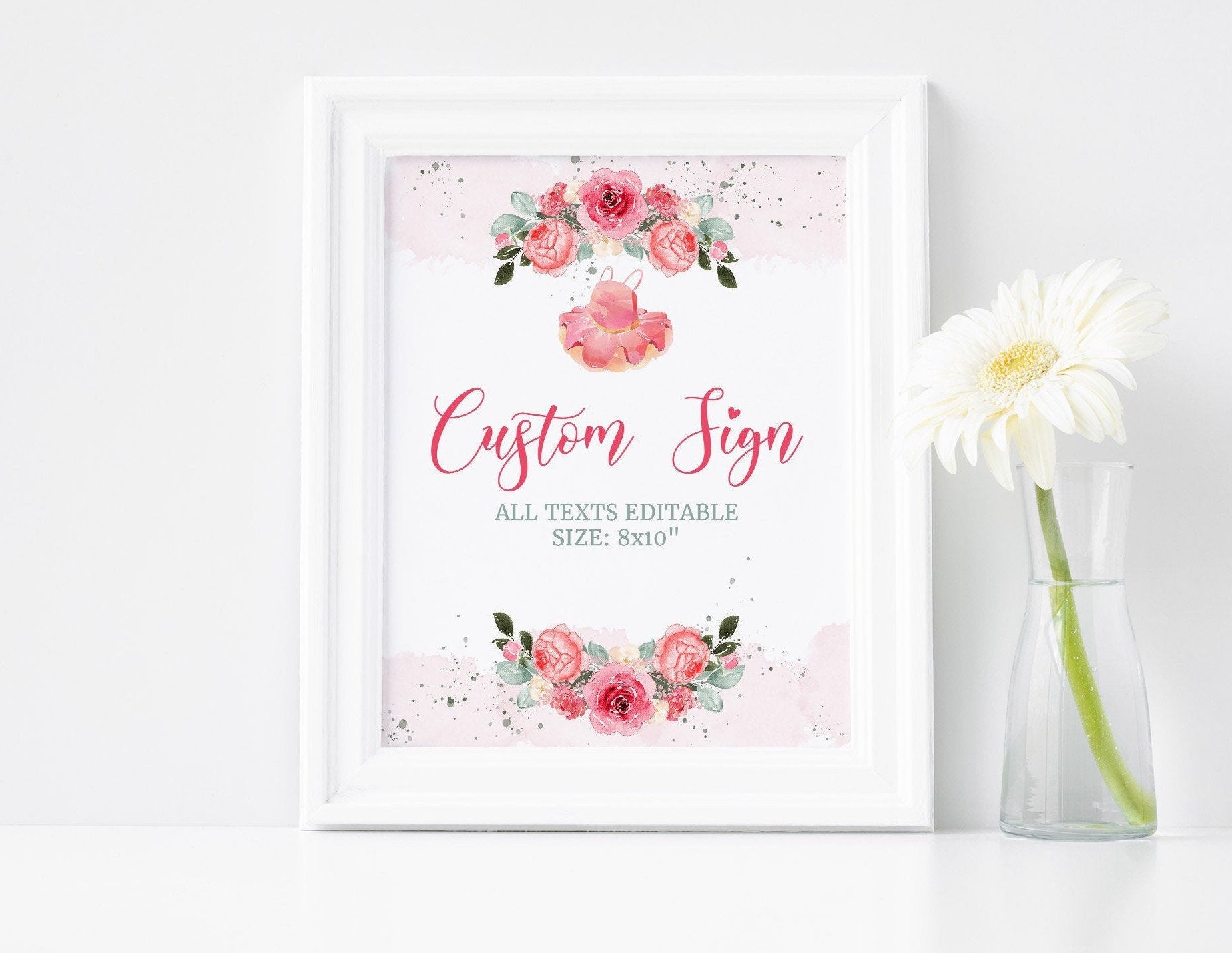 Editable 8x10 Ballerina Sign Template Ballerina - Etsy