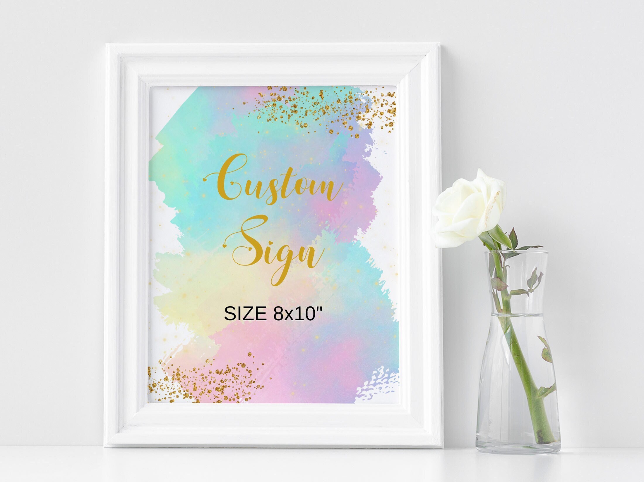 Editable Rainbow Custom Sign Pastel Rainbow Table Sign Pastel Rainbow ...