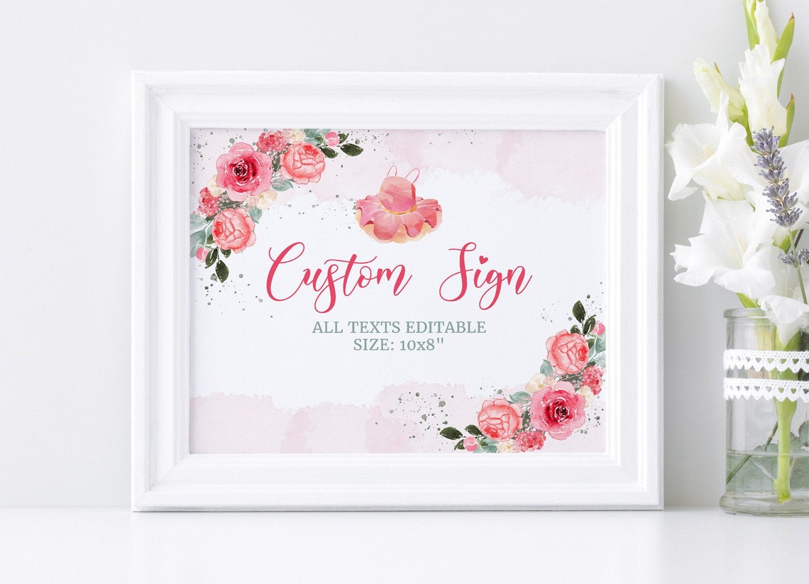 Editable 8x10 Ballerina Sign Template Ballerina | Etsy