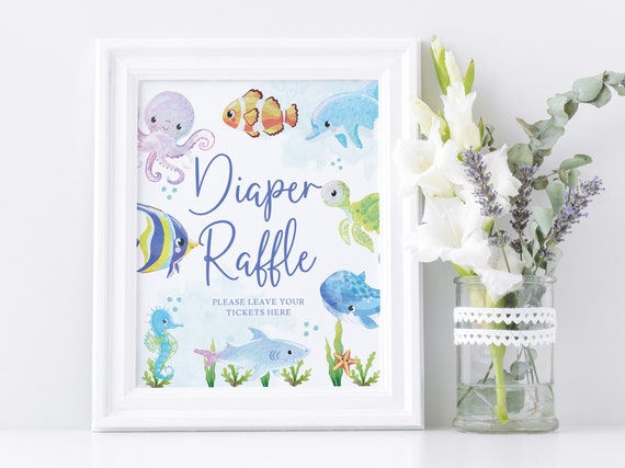 EDITABLE 8x10" 5x7" Under the Sea Table Sign Template, Nautical Theme ...