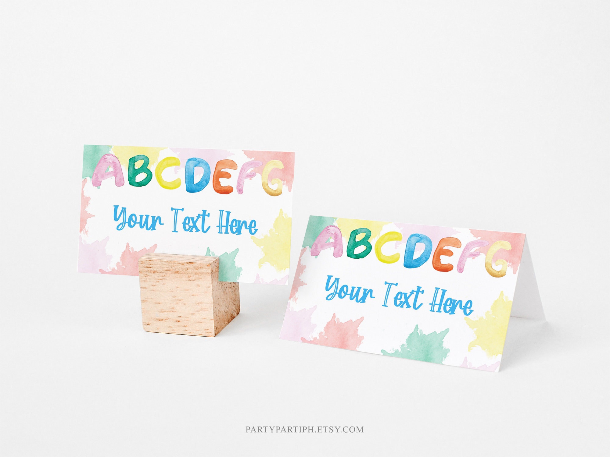 Editable Alphabet Place Cards Template Alphabet Birthday Buffet Food ...