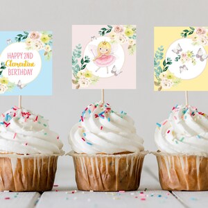 Editable Pixie and Pirate Cupcake Toppers Twin Siblings Birthday Party ...