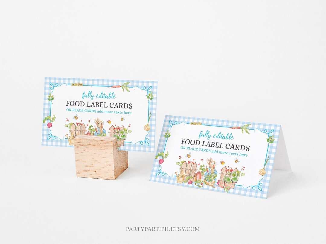 Editable Peter Rabbit Place Cards Template Instant Download Table Name ...