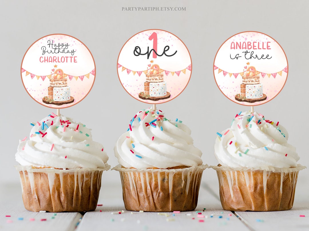 Editable Boho Cupcake Toppers Birthday Cake Party Cupcake Toppers Boho ...