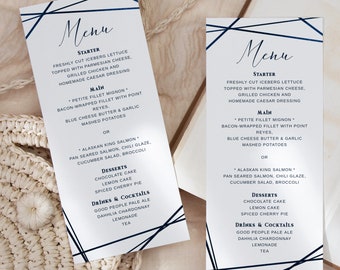 Navy Blue Menu - Etsy