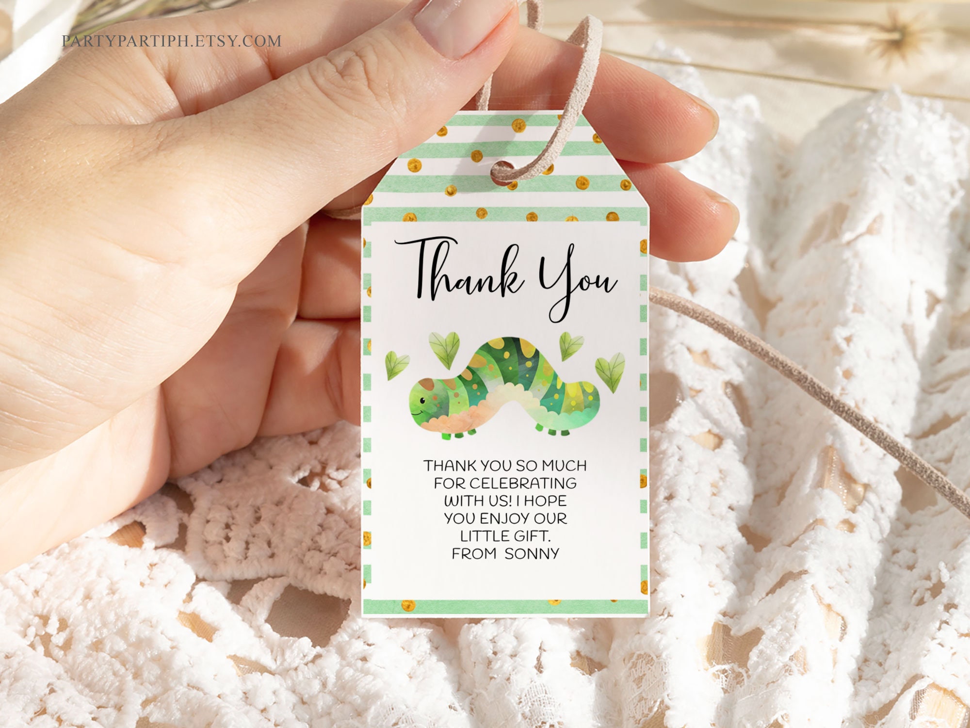 Editable Caterpillar Birthday Thank You Tags Little Caterpillar Gift ...