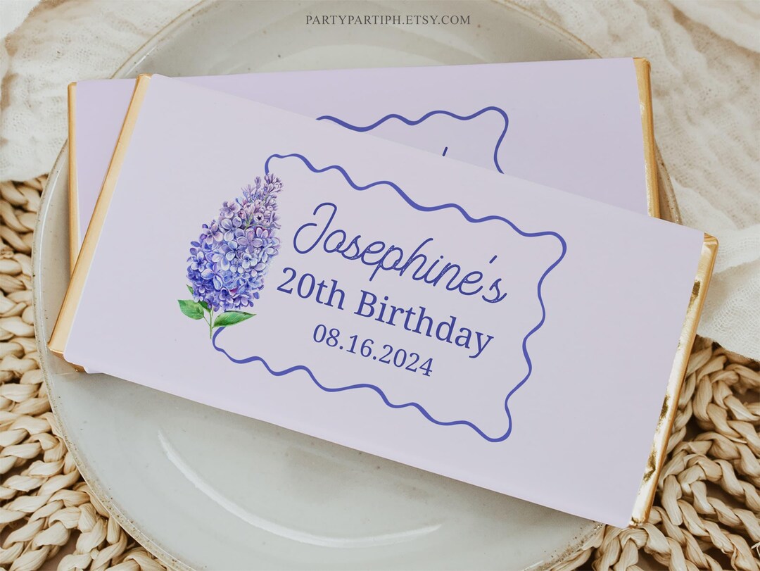Editable Purple Lilac Hershey Chocolate Bar Wrapper Aldi Choceur Bar ...