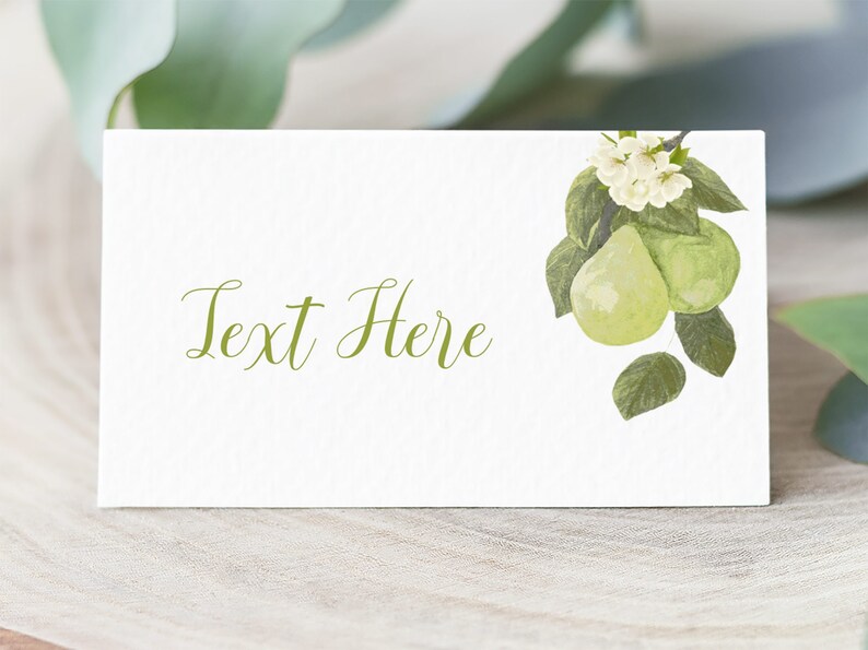 Editable Pear Place Cards Template Instant Download Table Name Cards ...