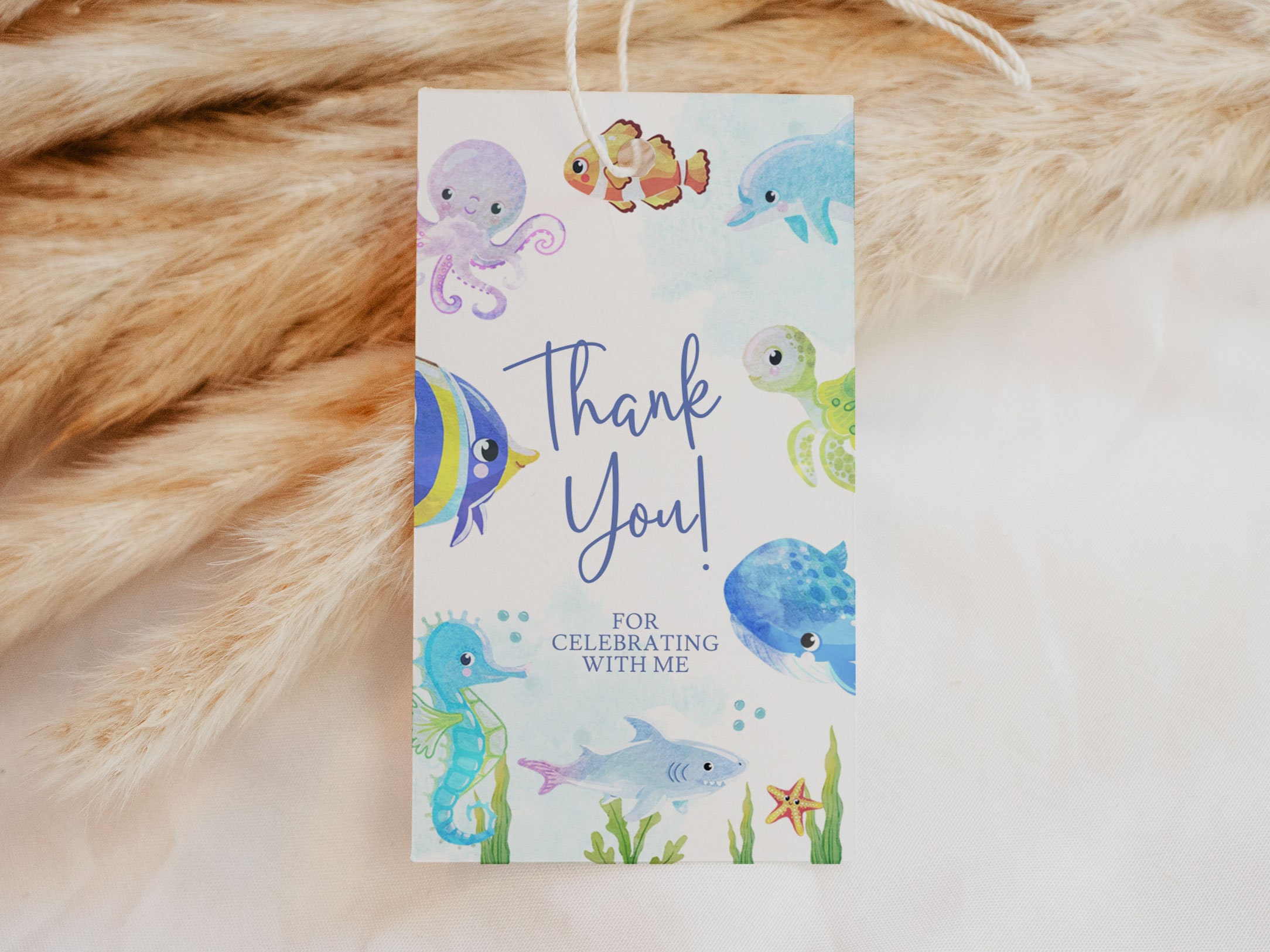 EDITABLE Under the Sea Thank You Tags Nautical Theme Gift Tags Thank ...