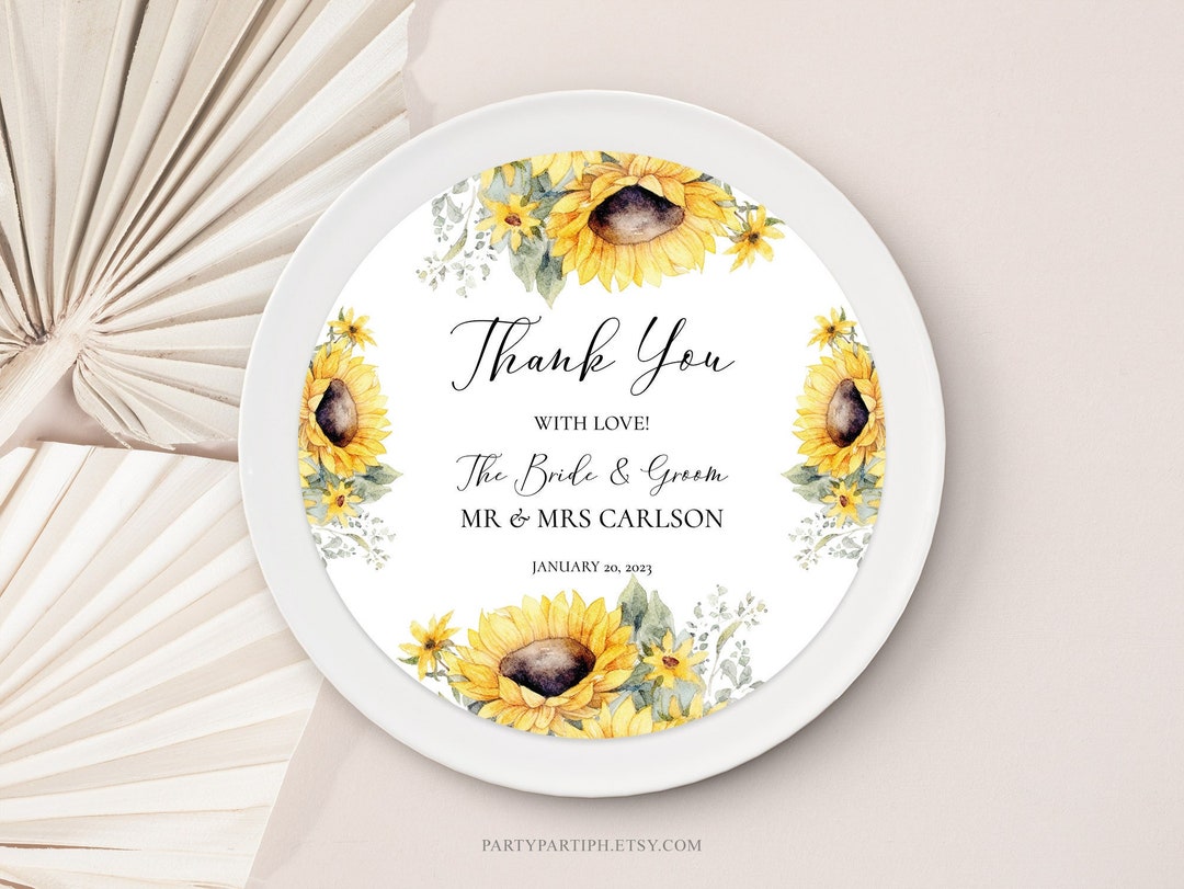 EDITABLE Sunflower Wedding Charger Plate Insert Template Yellow Rustic ...