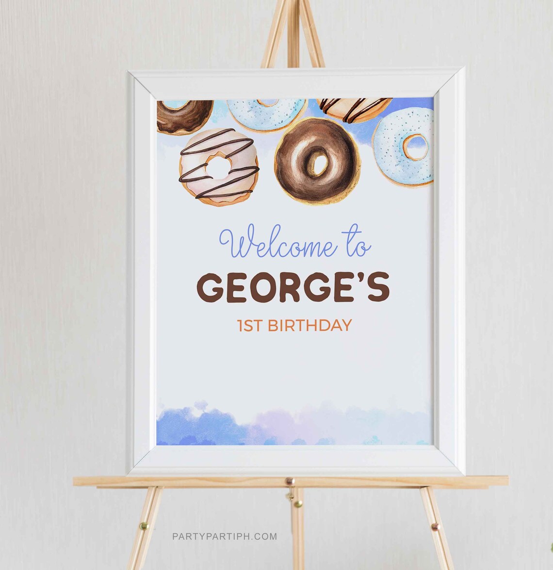Editable Donut Birthday Welcome Sign Poster Donut Birthday | Etsy