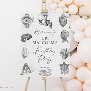 Editable Medical Anatomy Birthday Thank You Tags Template Doctor Nurse ...