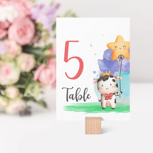 EDITABLE Cow Baby Shower Table Numbers Template Boy Cow Farm Animal ...