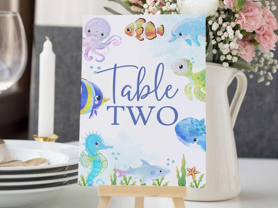 EDITABLE Under the Sea Table Numbers Pastel Nautical Theme - Etsy