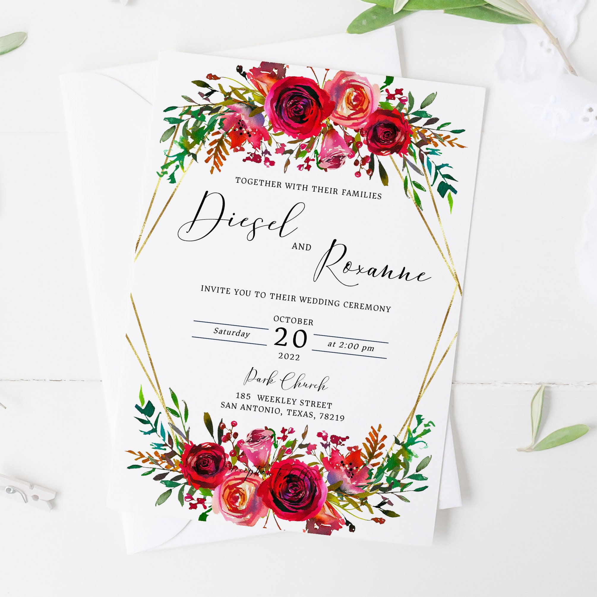 Red Wedding Invitation Templates Free Download