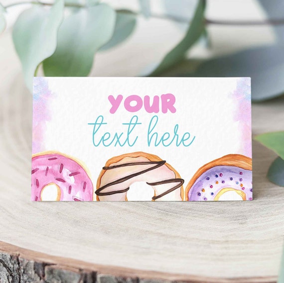 Editable Donut Food Cards Buffet Label, Donut Food Labels, Table Card ...