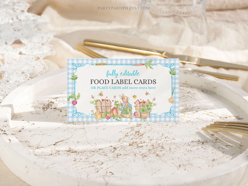 Editable Peter Rabbit Place Cards Template Instant Download Table Name ...