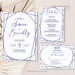 Editable Royal Blue Wedding Invitation Set Template INSTANT Download ...
