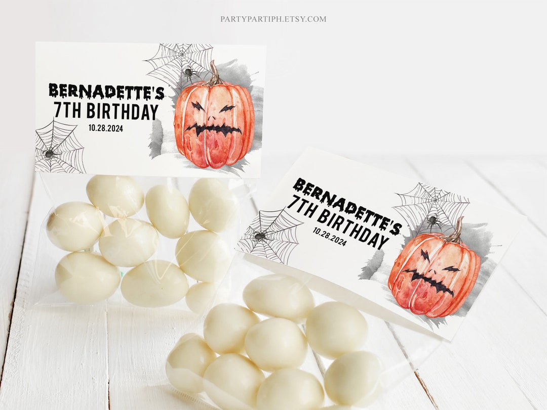 Editable Halloween Party Treat Bag Labels Template Instant Download ...